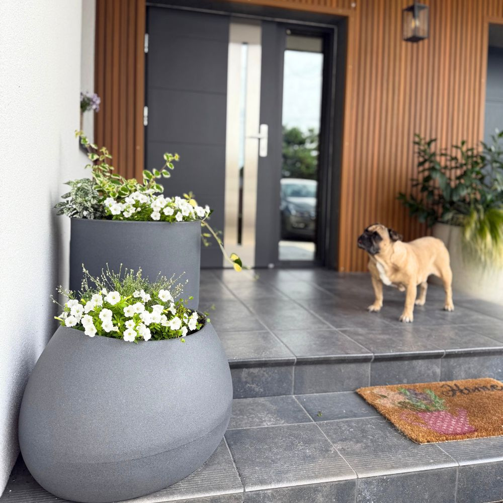 Donica ogrodowa Fero wys. 48x48 cm, antracyt - sklep Forvega.pl